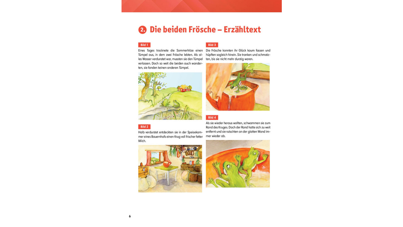 Arbeitsmaterial Volksschule. Die beiden Frösche Eine Fabel von Äsop ...