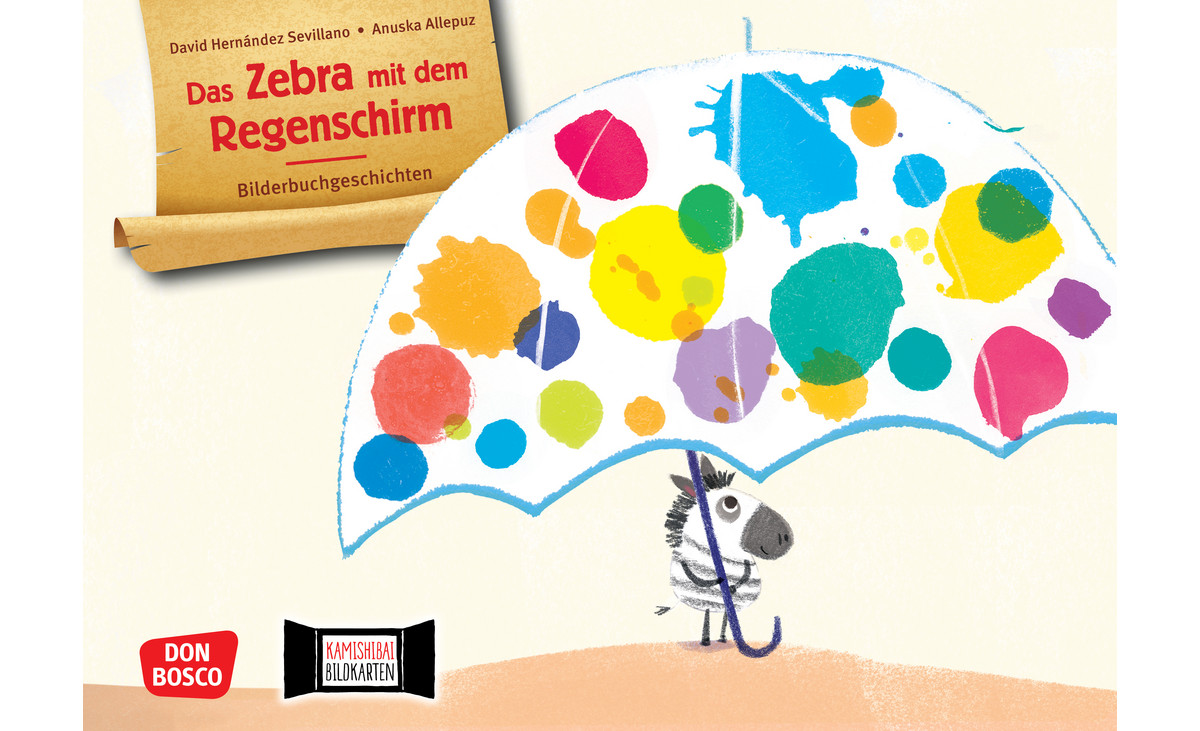 Kamishibai-Bildkarten „Das Zebra mit dem Regenschirm“ | betzold.at
