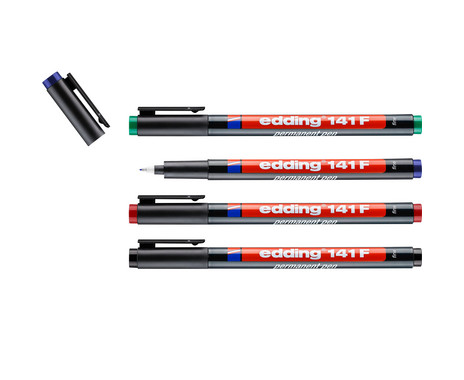 edding 141 F Permanenter Folienschreiber, 4er-Set | betzold.at