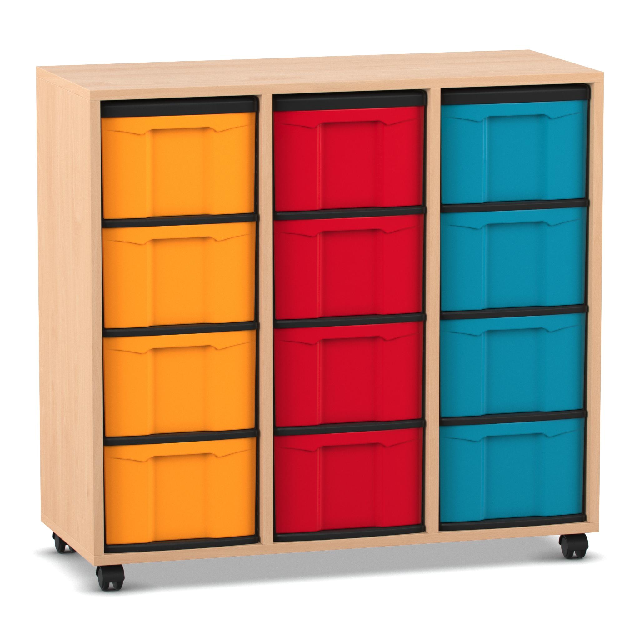 Flexeo® Regal, 3 Reihen, 12 große Boxen - betzold.at